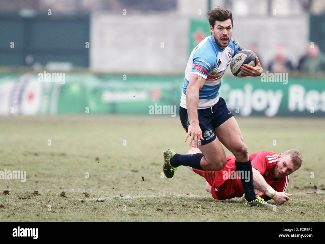 Treviso, Italy. 24th January, 2016. Treviso's player Jayden Hayward ...