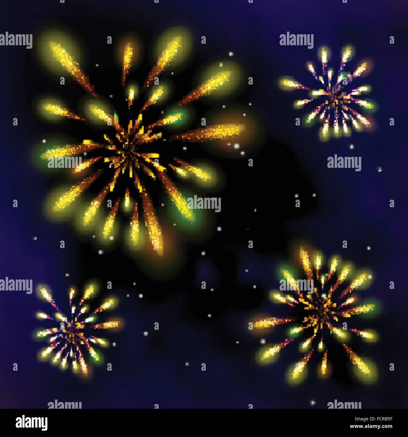 Beautiful bright fireworks in Stock Vector Images - Alamy