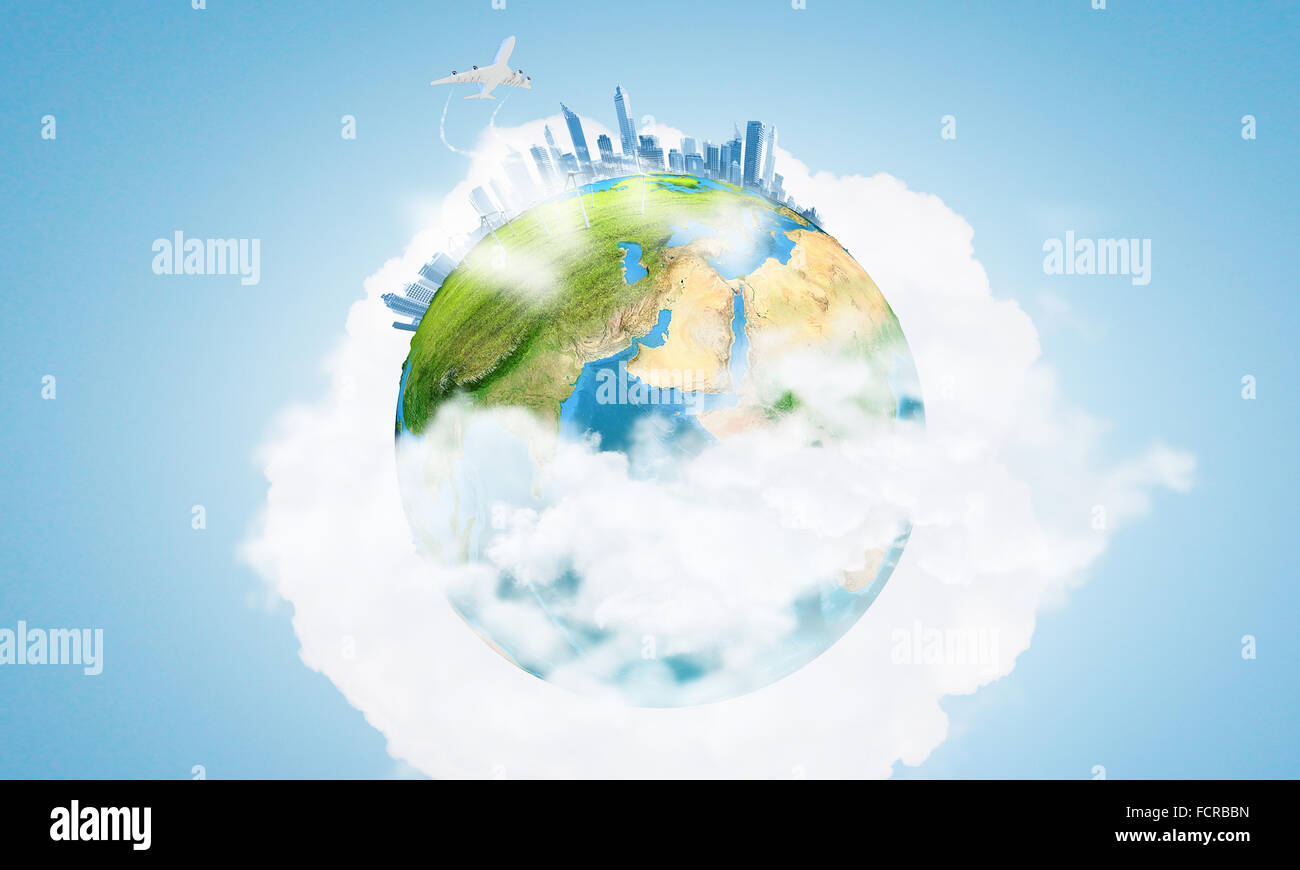 Our Earth planet and modern life. Elements of this image are furnished ...