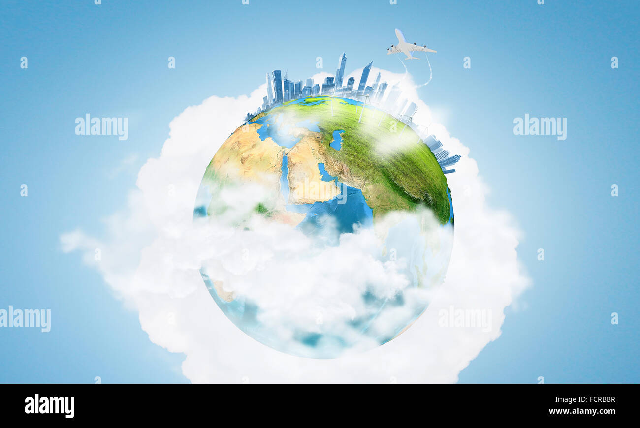 Our Earth planet and modern life. Elements of this image are furnished ...