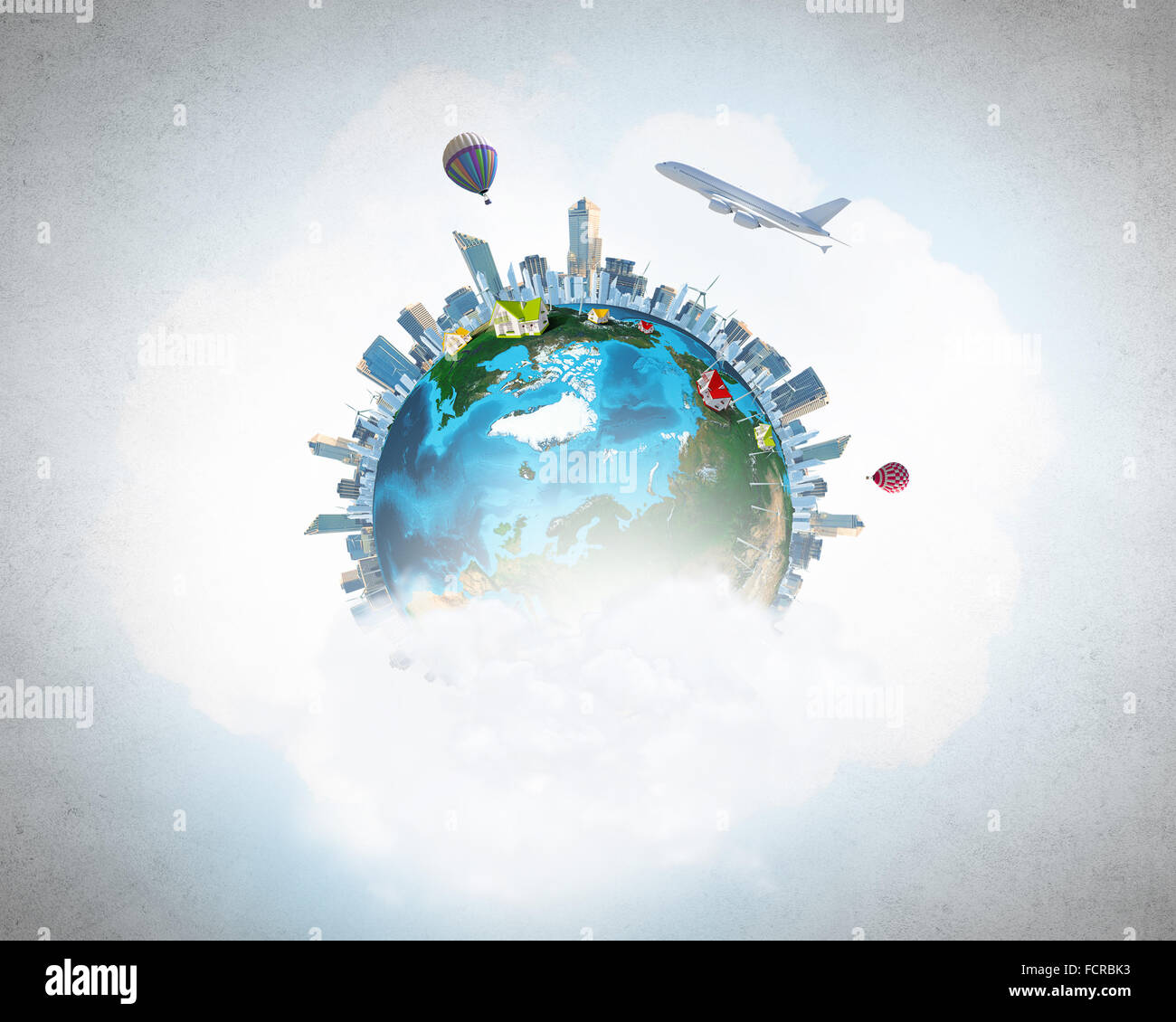 Our Earth planet and modern life. Elements of this image are furnished ...