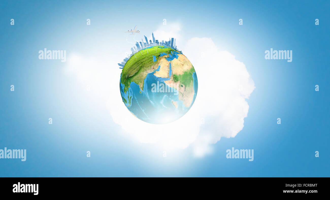 Our Earth planet and modern life. Elements of this image are furnished ...