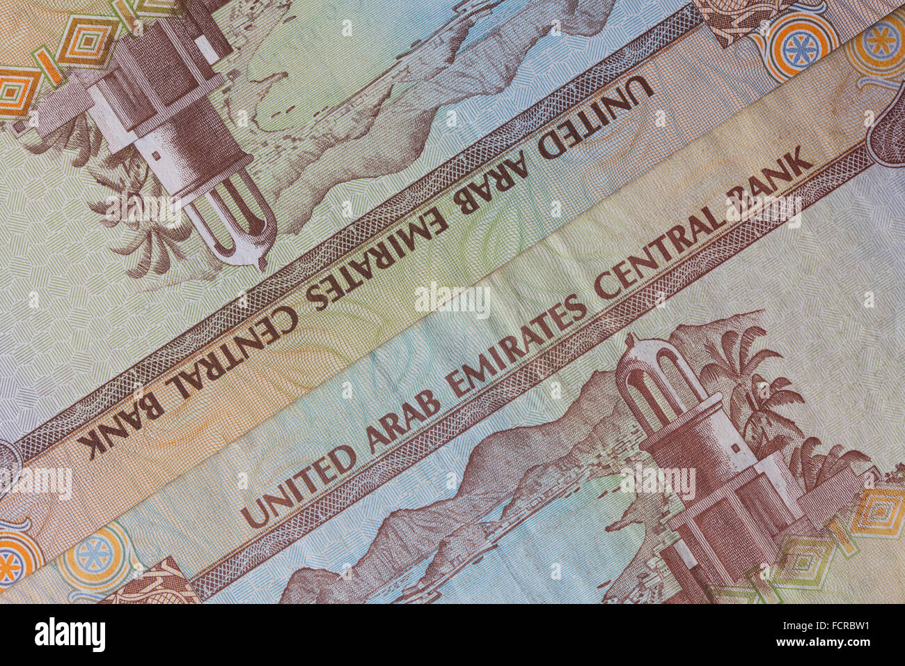 Detail of Arab Emirates Dirham banknotes Stock Photo - Alamy