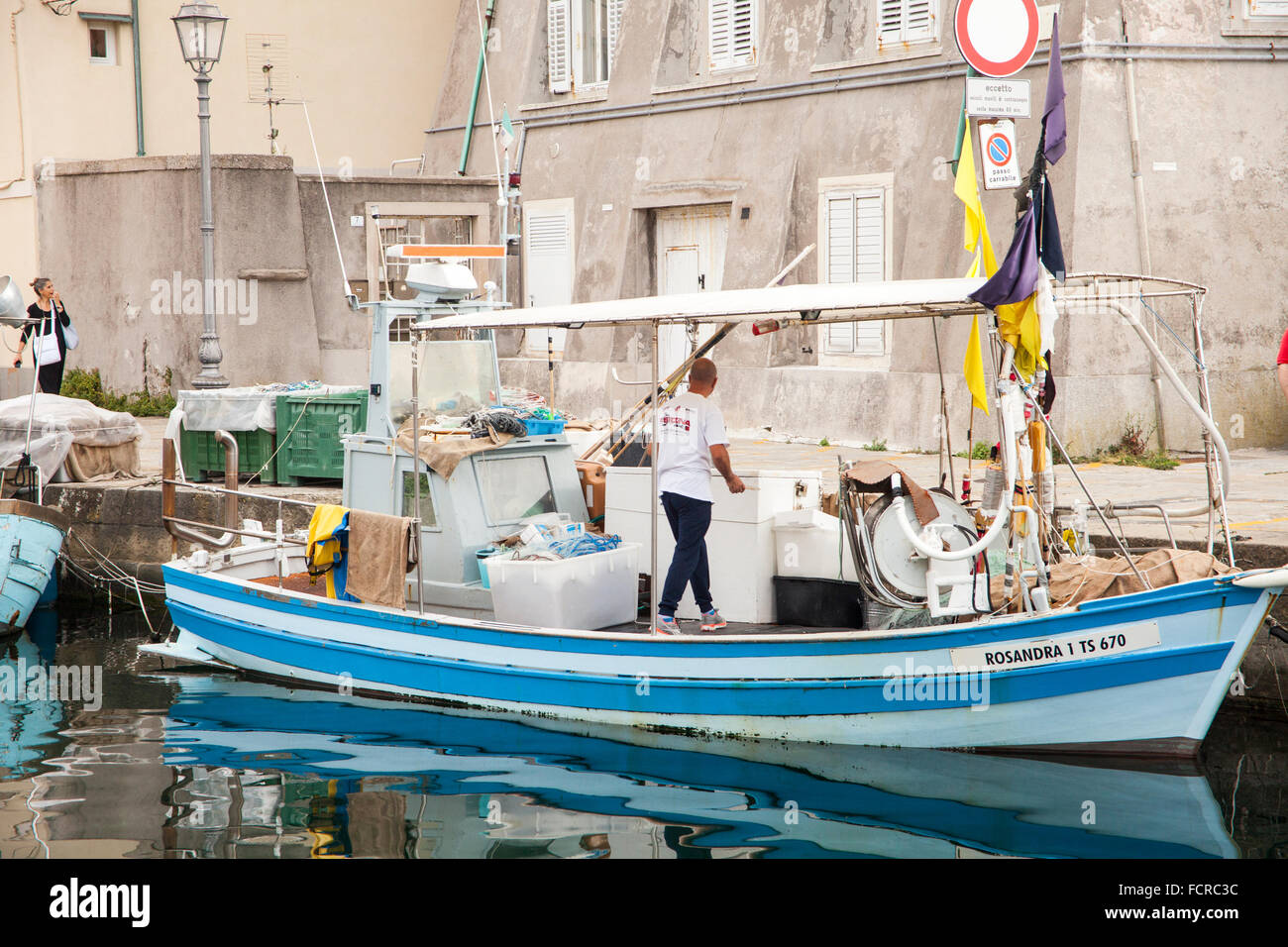 Muggia, small Italian town on the border with Slovenia, harbor Stock ...