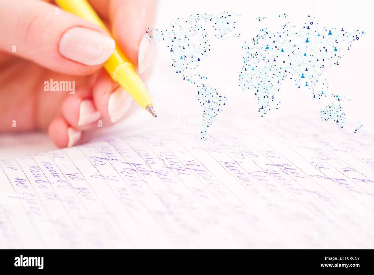 Woman writing pen in hi-res stock photography and images - Alamy