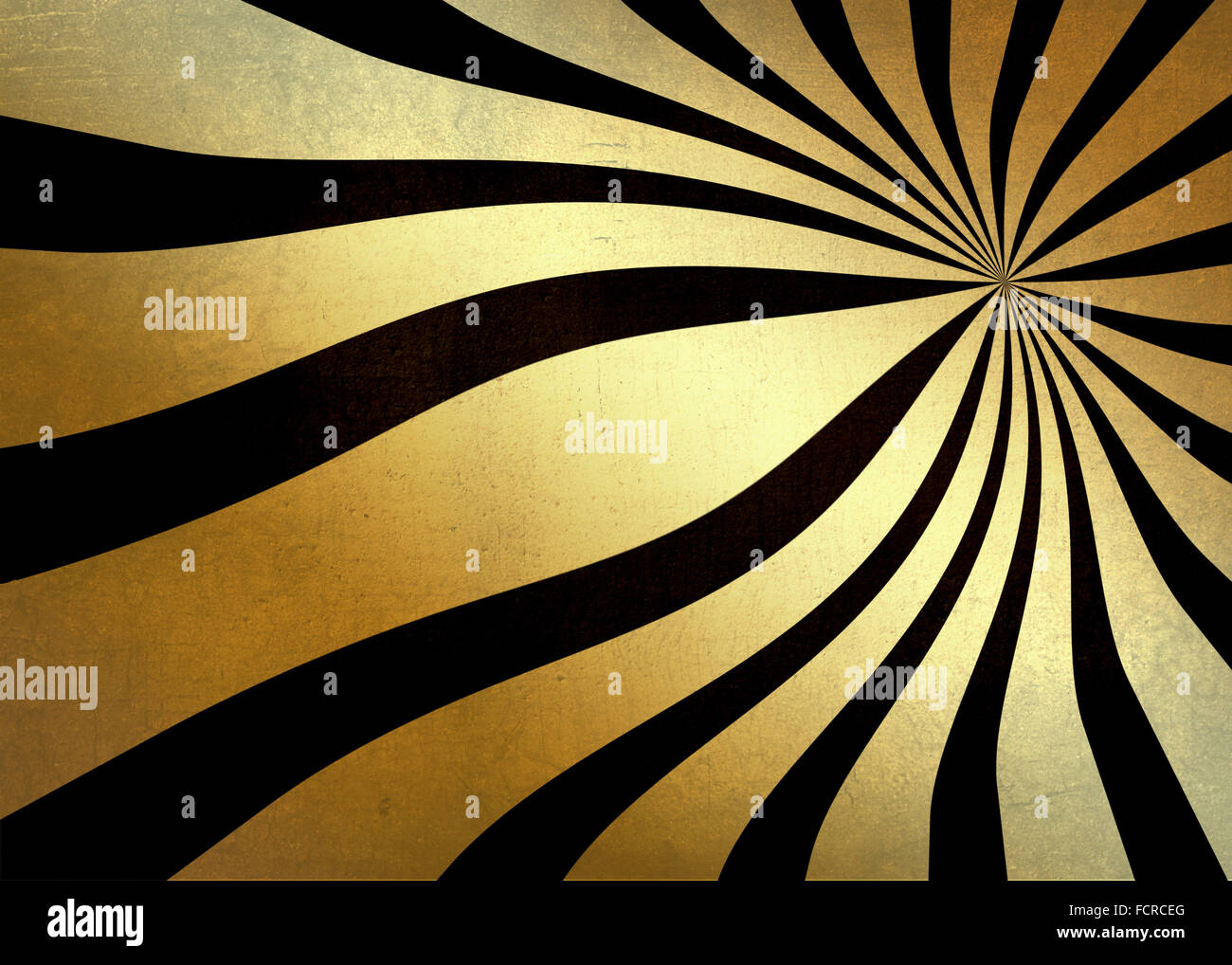 Golden glitter abstract textured burst wave background black on gold ...