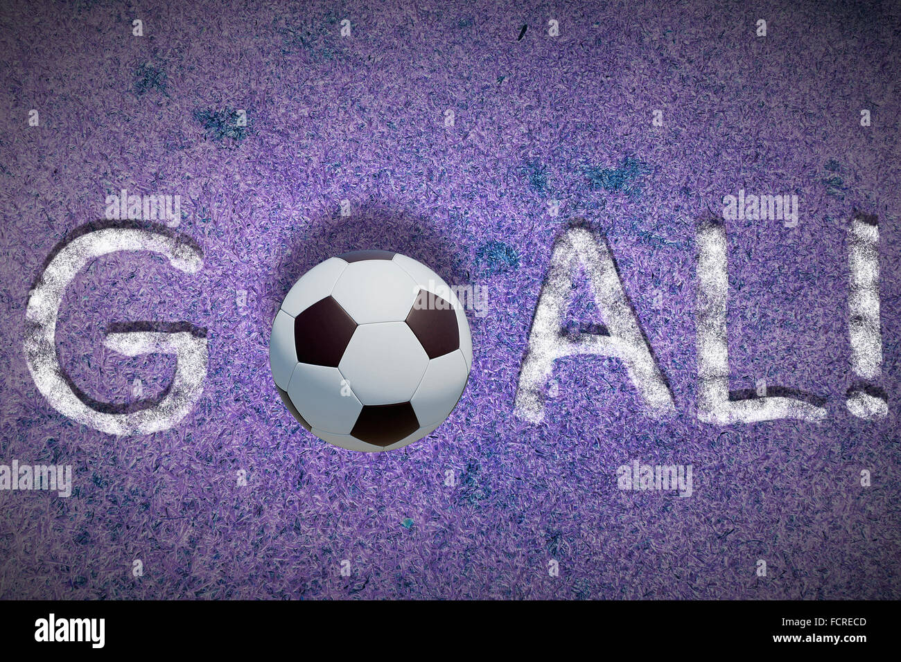 Goal word on soccer field with ball instead of letter O Stock Photo - Alamy