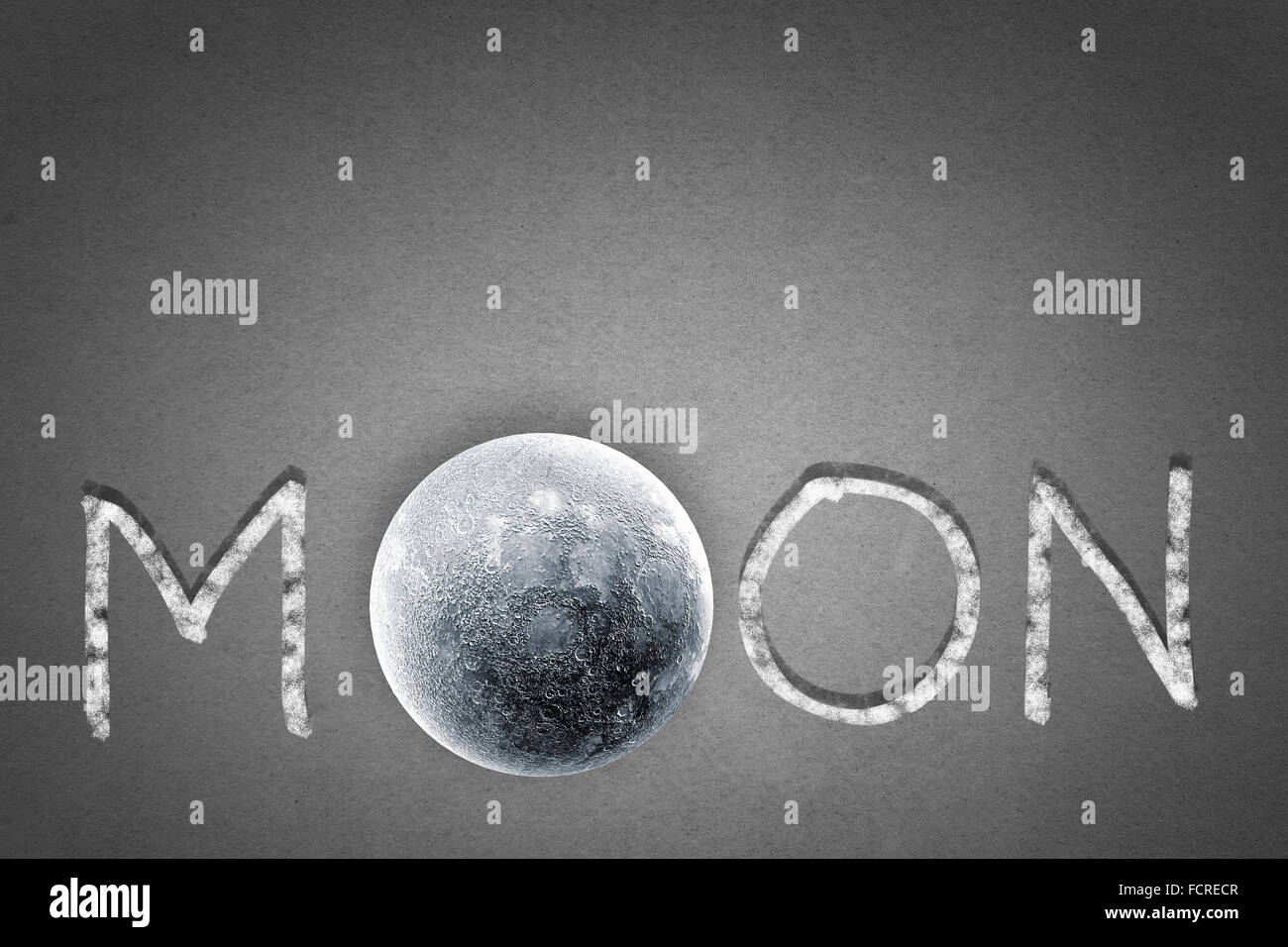 Word moon with moon planet instead of one letter Stock Photo - Alamy