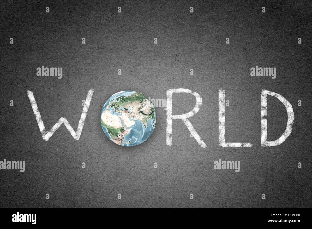 Word world with Earth planet instead of letter O. Elements of this ...