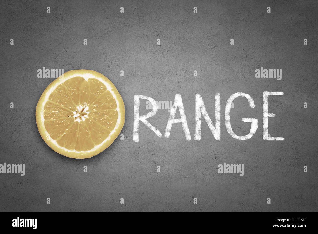 Word orange with slice of orange fruit instead of letter O Stock Photo ...