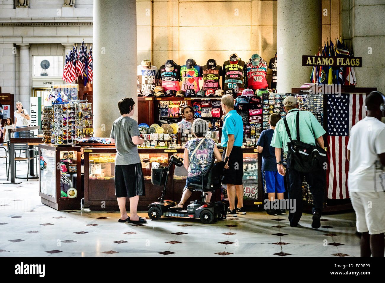 Alamo Flags Souvenir Stall, Union Station, Washington DC Stock Photo ...