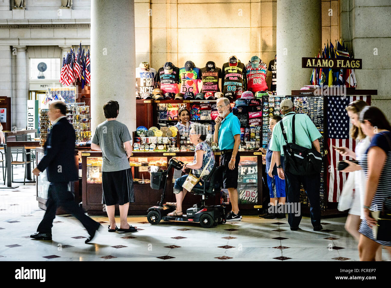 Alamo Flags Souvenir Stall, Union Station, Washington DC Stock Photo ...