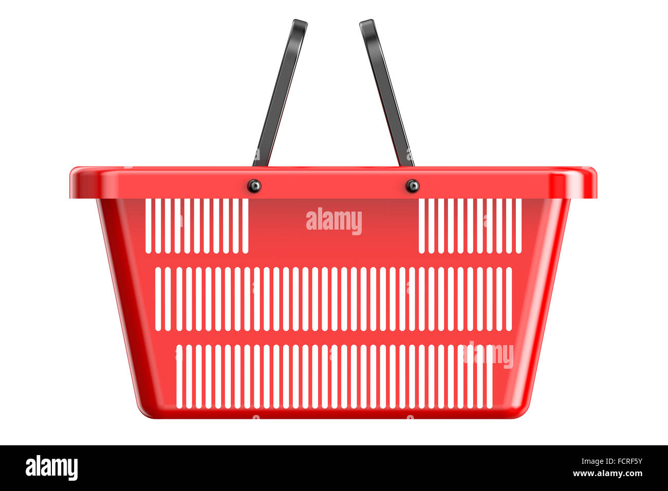 Red shopping basket isolated on white background Stock Photo - Alamy