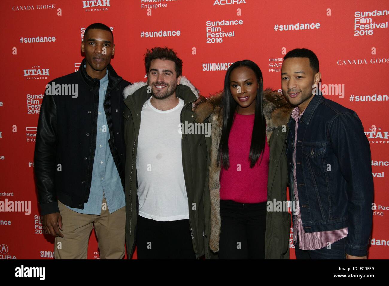 Park City, UT, USA. 24th Jan, 2016. Parker Sawyers, Richard Tanne, Tika ...