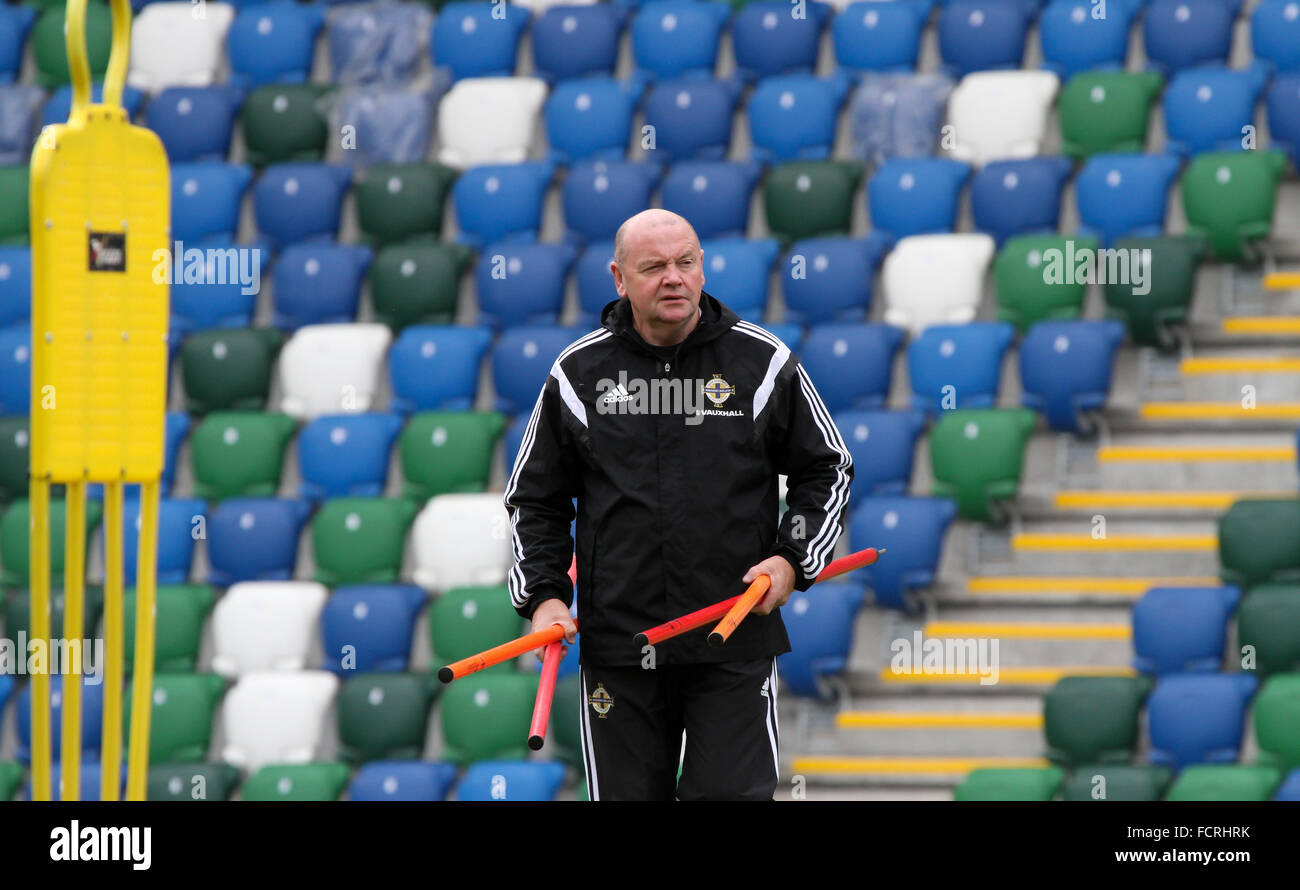 Northern Ireland team attendant Steven Ferguson ahead of a training ...