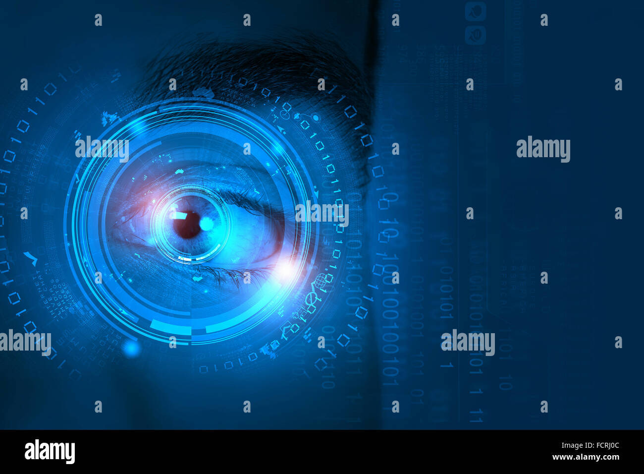 Close up of man's eye scanned for access Stock Photo - Alamy