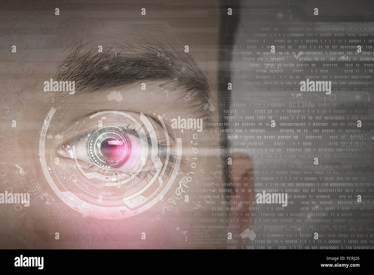 Close up of man's eye scanned for access Stock Photo - Alamy