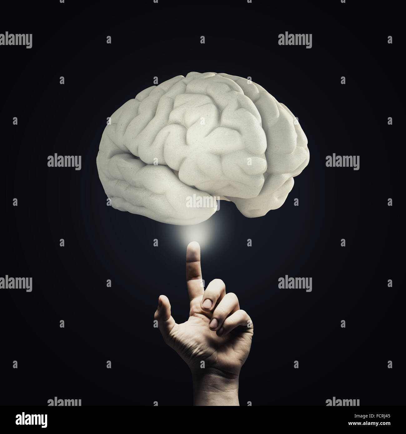 Smart intelligent scientist pointing hi-res stock photography and ...