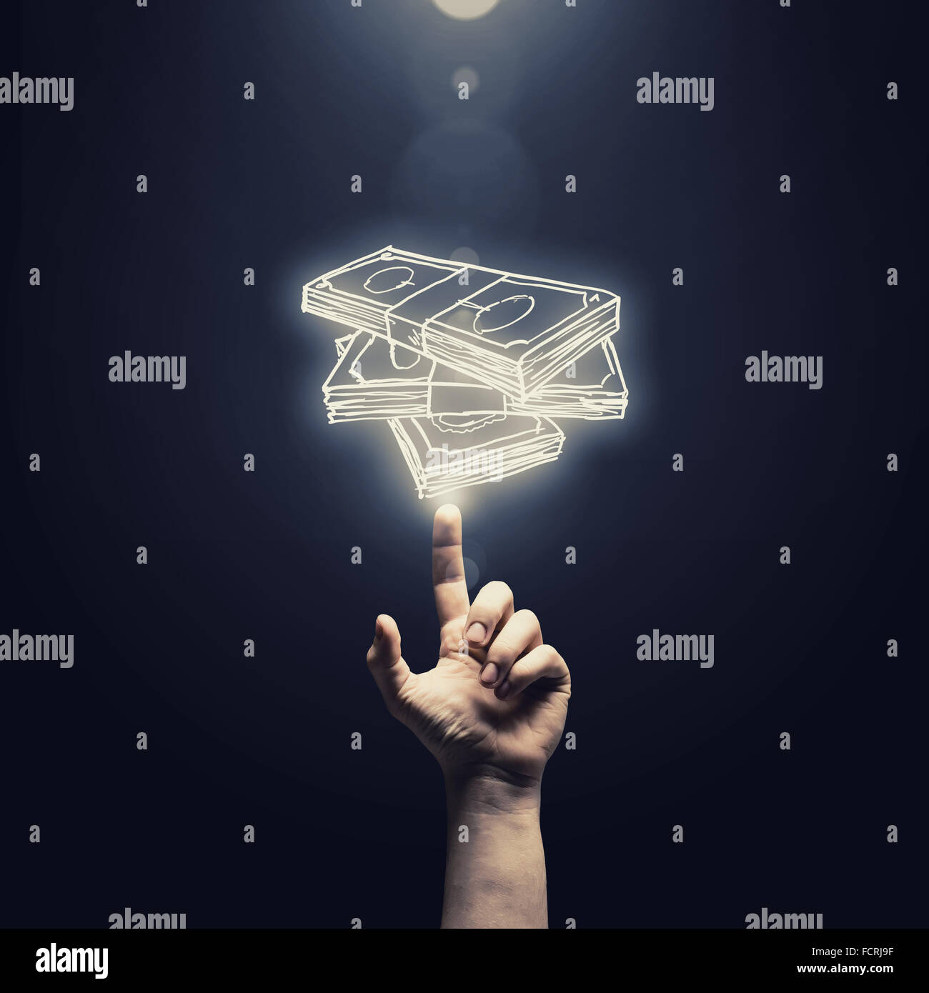 Hand pointing dollar bill hi-res stock photography and images - Alamy