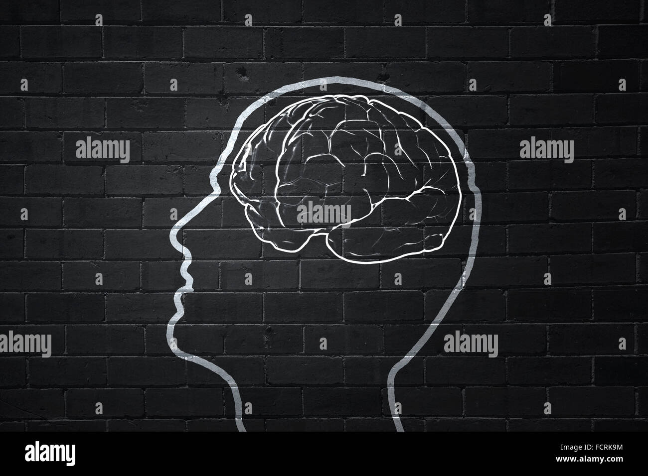 Human hand drawing brain on black chalkboard Stock Photo - Alamy