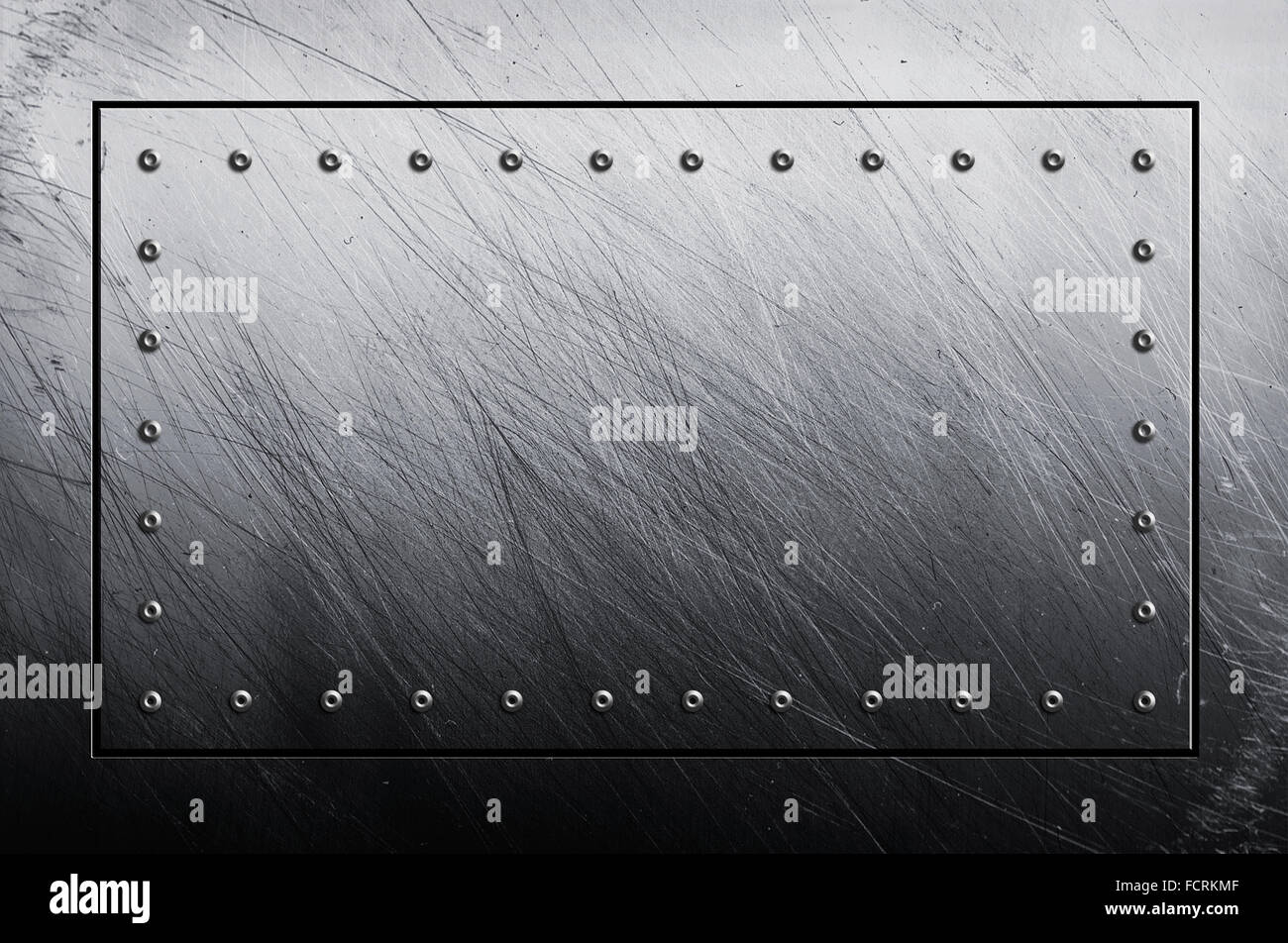 Grunge metallic textured background with rivets Stock Photo - Alamy