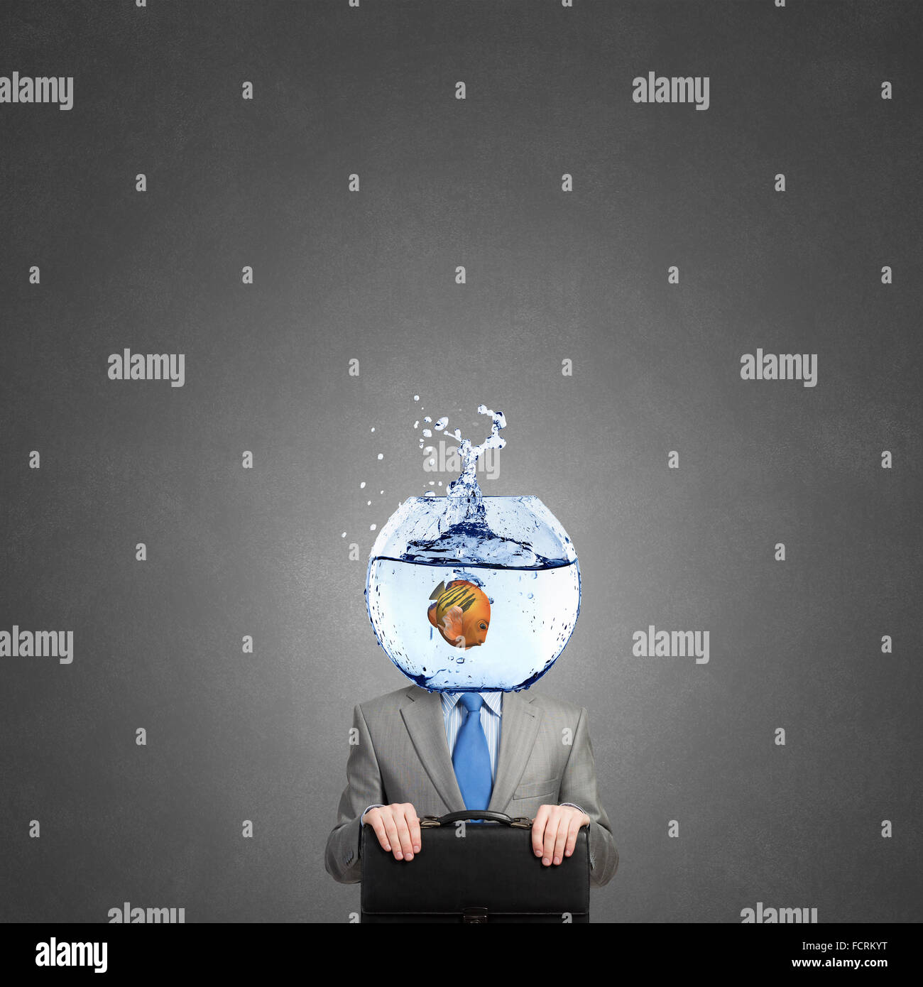 Man fishbowl head hi-res stock photography and images - Alamy
