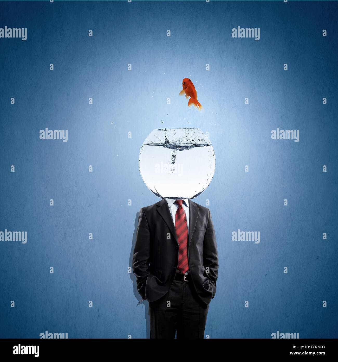 Man fishbowl head hi-res stock photography and images - Alamy