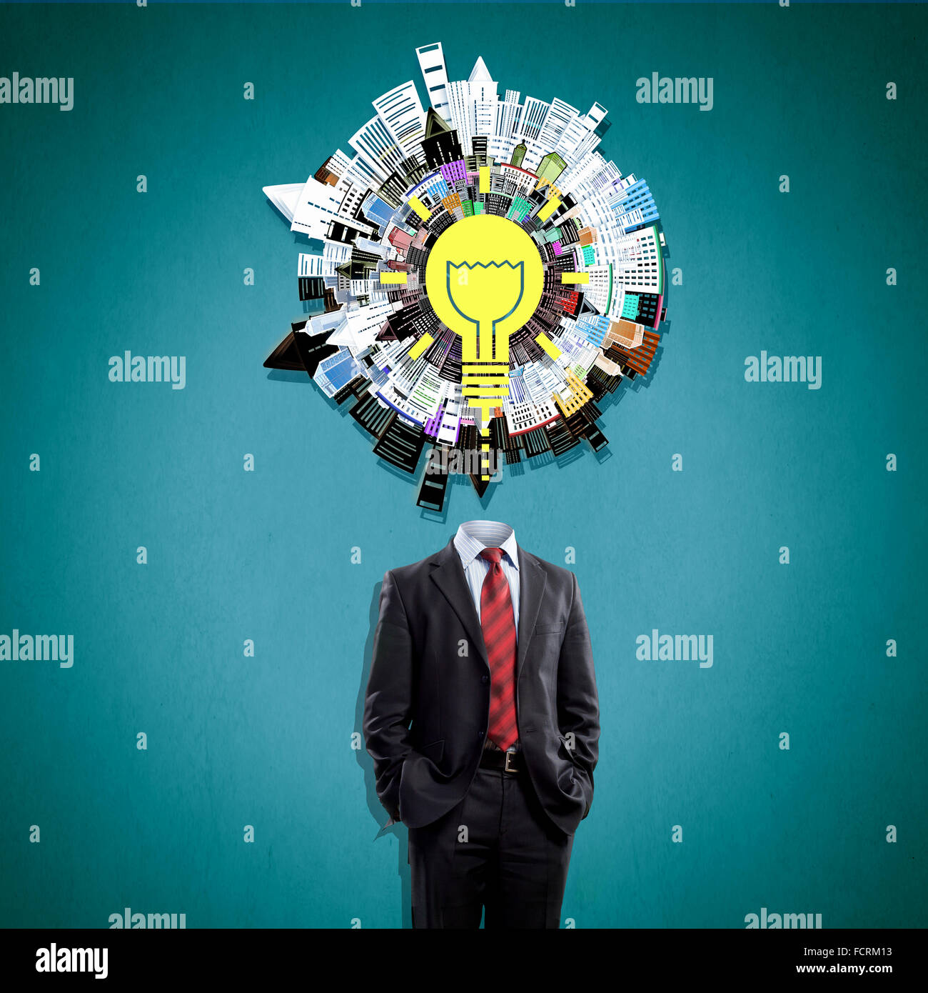 Headless man light bulb instead hi-res stock photography and images - Alamy