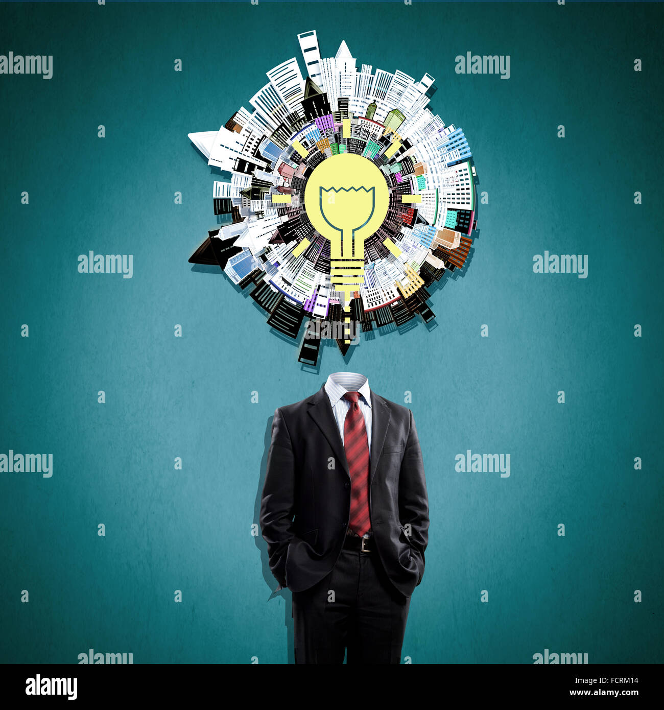 Headless man light bulb instead hi-res stock photography and images - Alamy