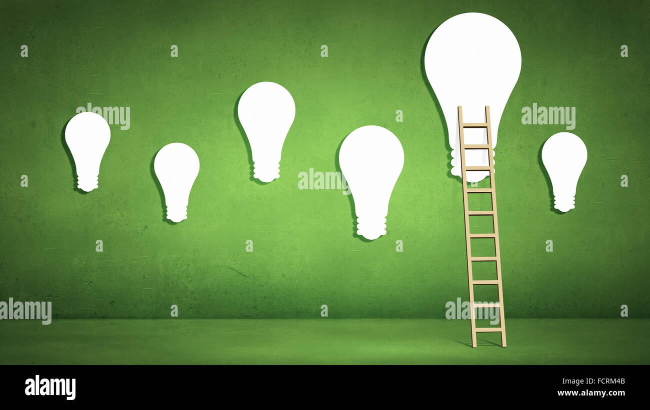 Creative light bulb ladder sign ladder hi-res stock photography and ...