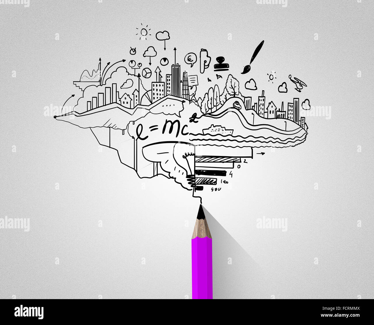 Planning concept with pencil drawing business strategy sketches Stock ...