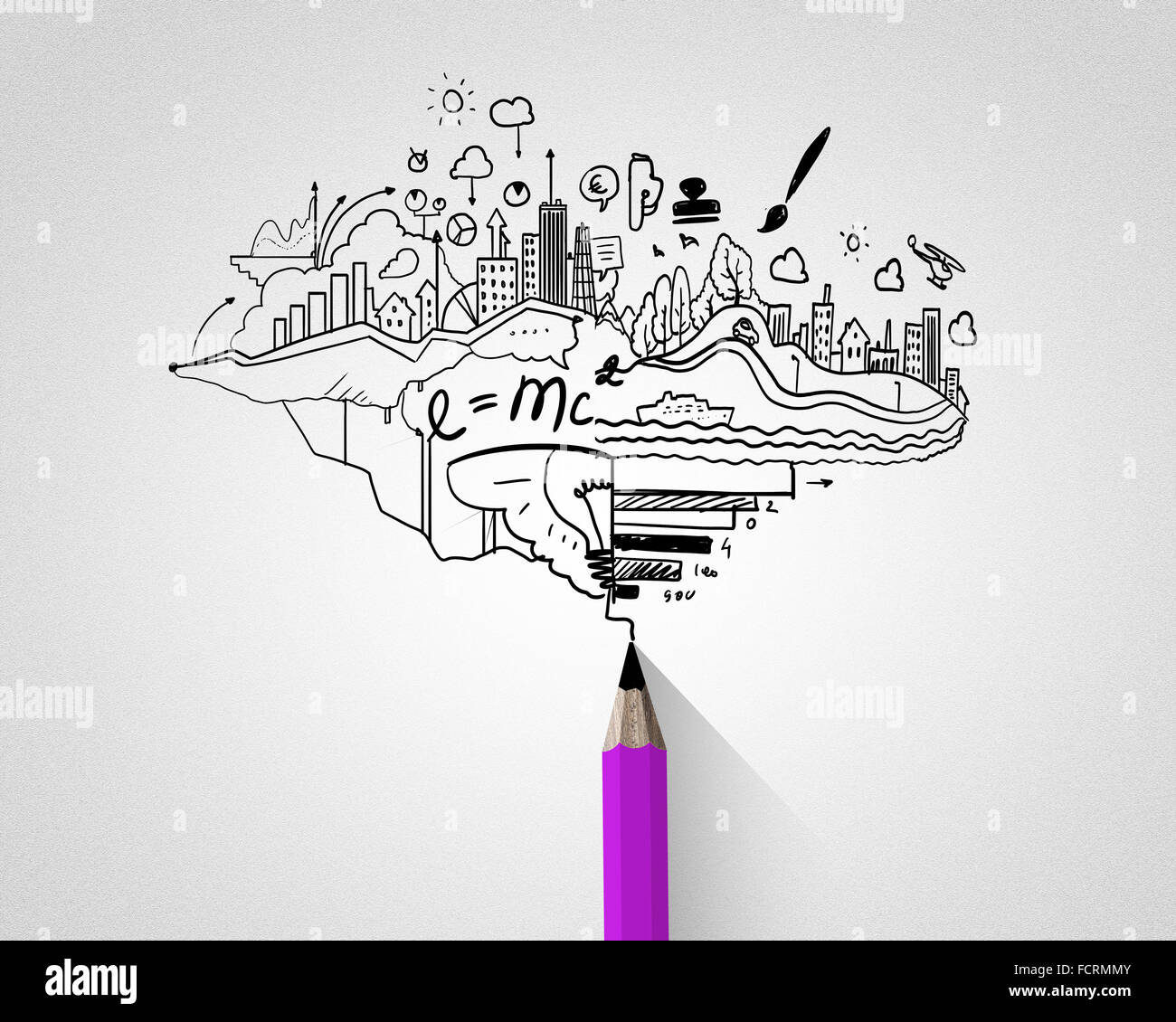 Planning concept with pencil drawing business strategy sketches Stock ...