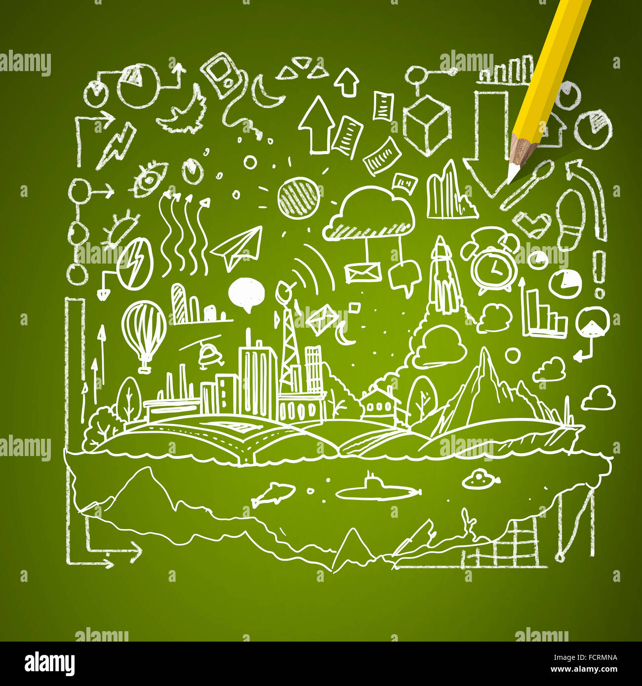 Planning concept with pencil drawing business strategy sketches Stock ...