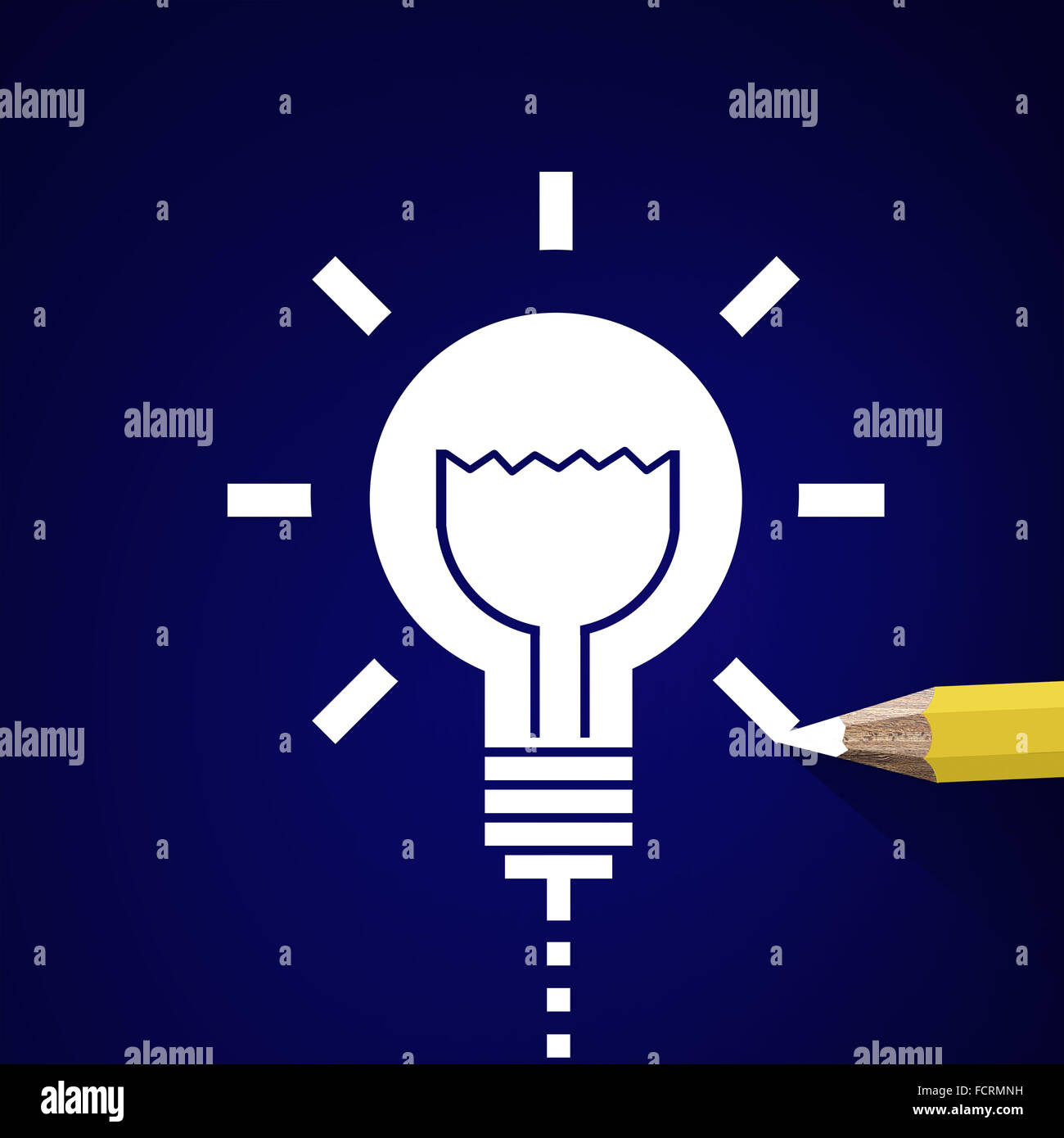 Idae concept image with pencil drawing light bulb Stock Photo - Alamy