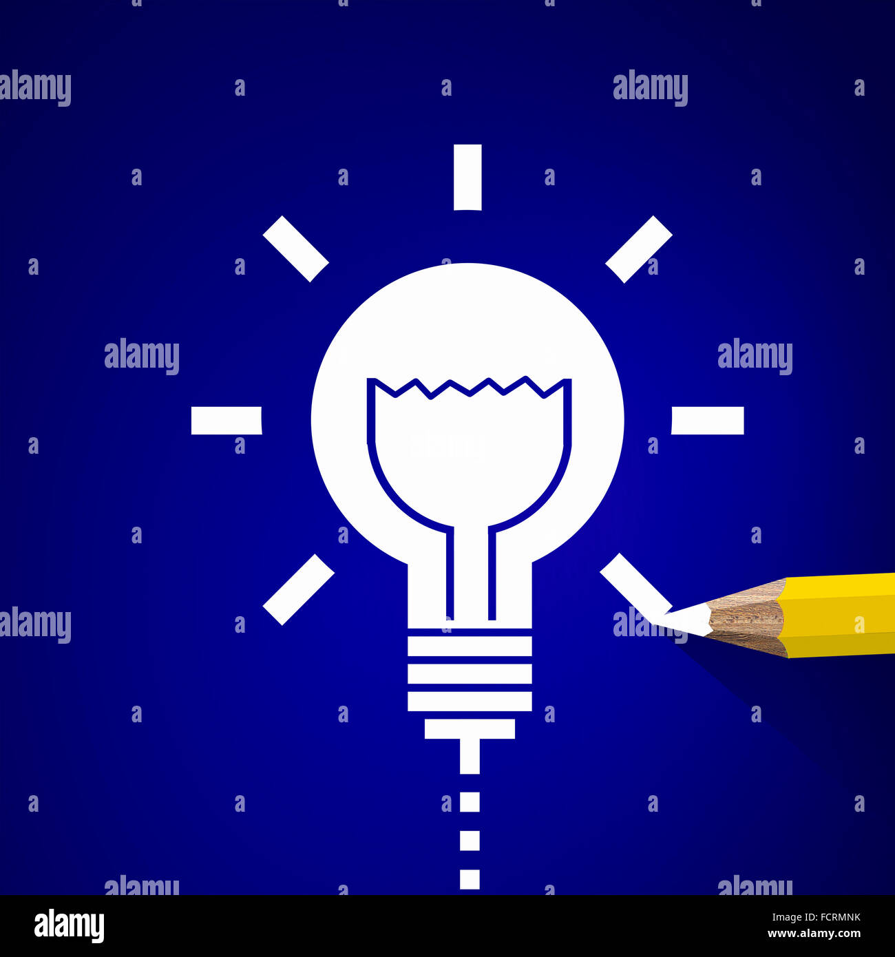 Idae concept image with pencil drawing light bulb Stock Photo - Alamy