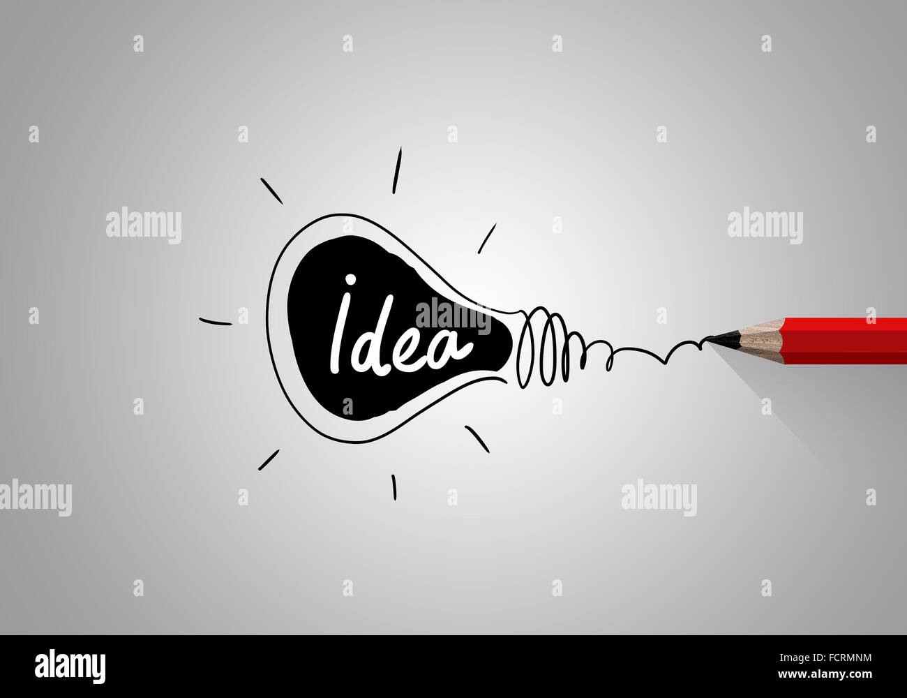 Idae concept image with pencil drawing light bulb Stock Photo - Alamy