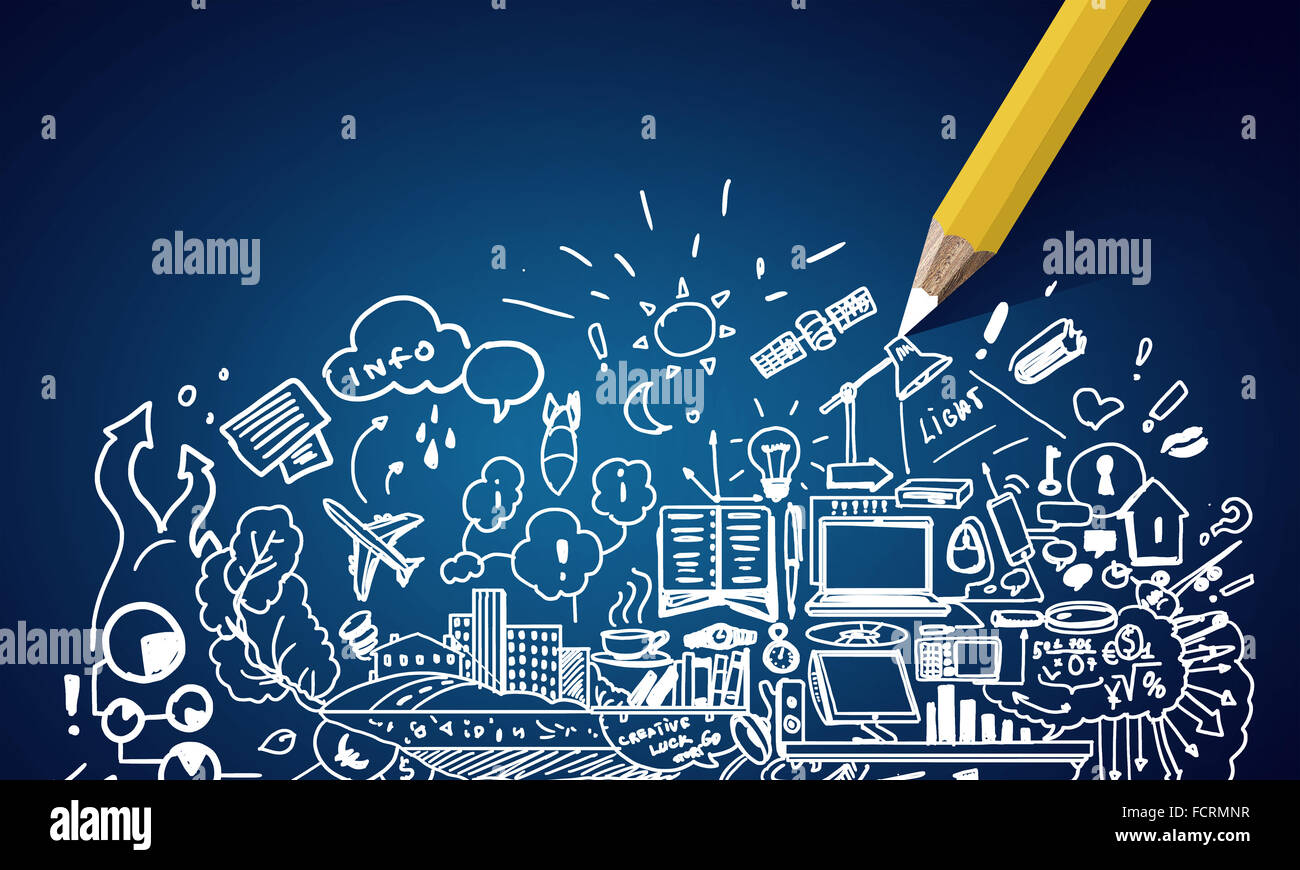 Planning concept with pencil drawing business strategy sketches Stock ...