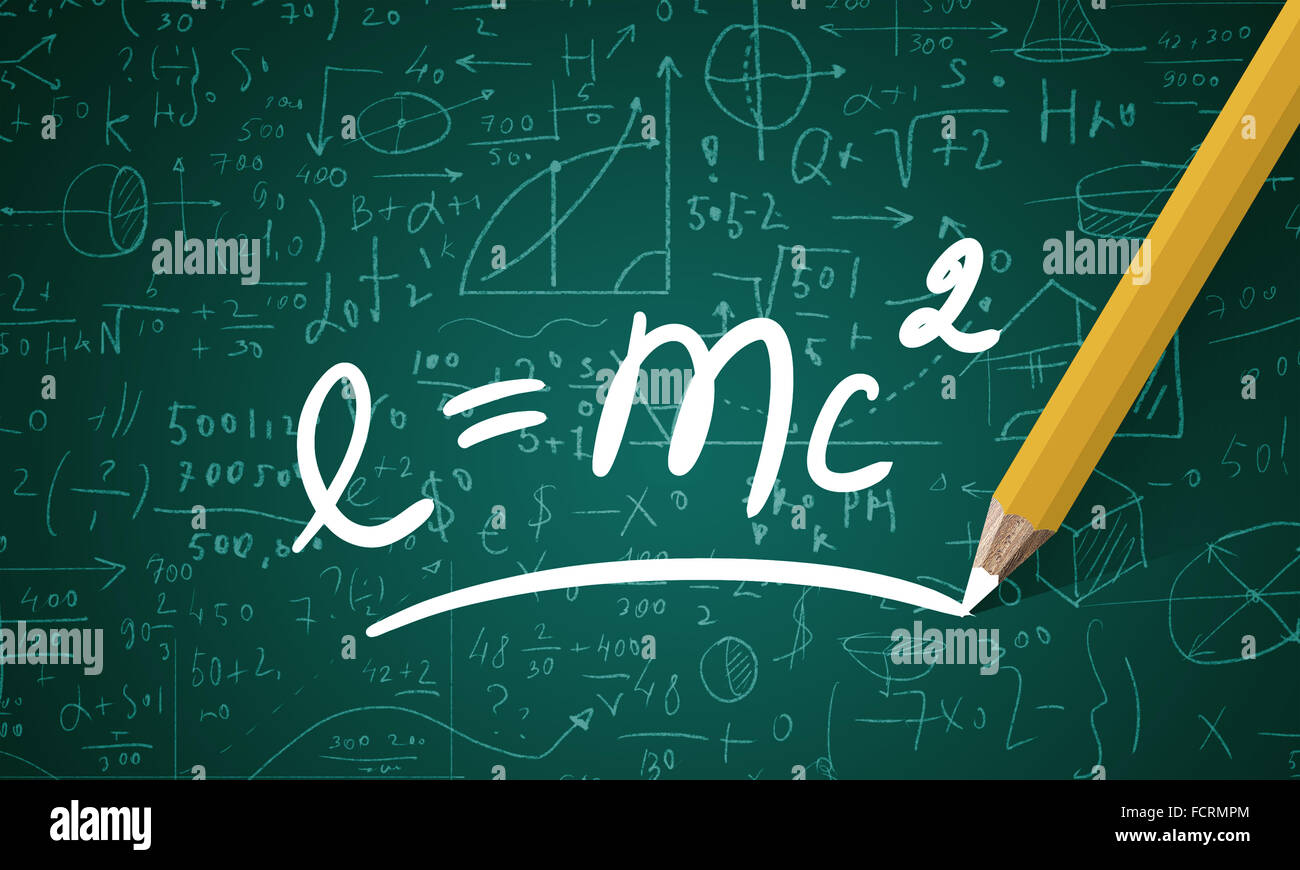 Science formula drawn with pencil on blackboard Stock Photo - Alamy