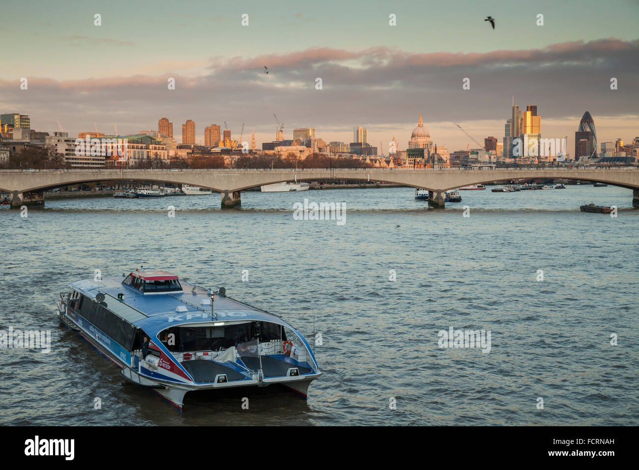 Sunset at Waterloo Bridge in London Stock Photo - Alamy