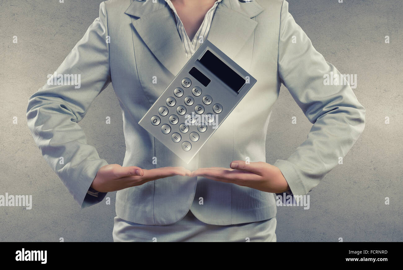 Hand holding calculator icon hi-res stock photography and images - Alamy
