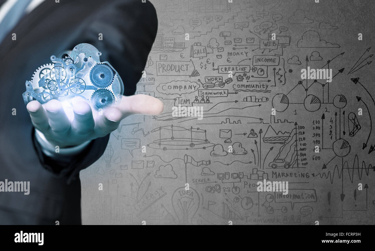 Close businessman touching gear mechanism hi-res stock photography and ...