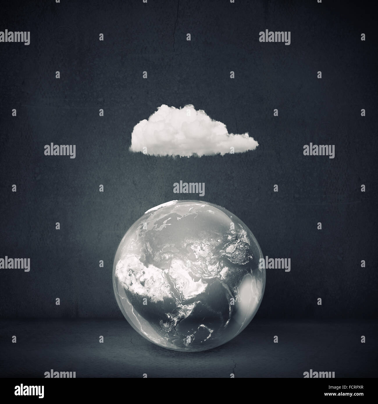 Computing concept with Earth planet and cloud. Elements of this image ...