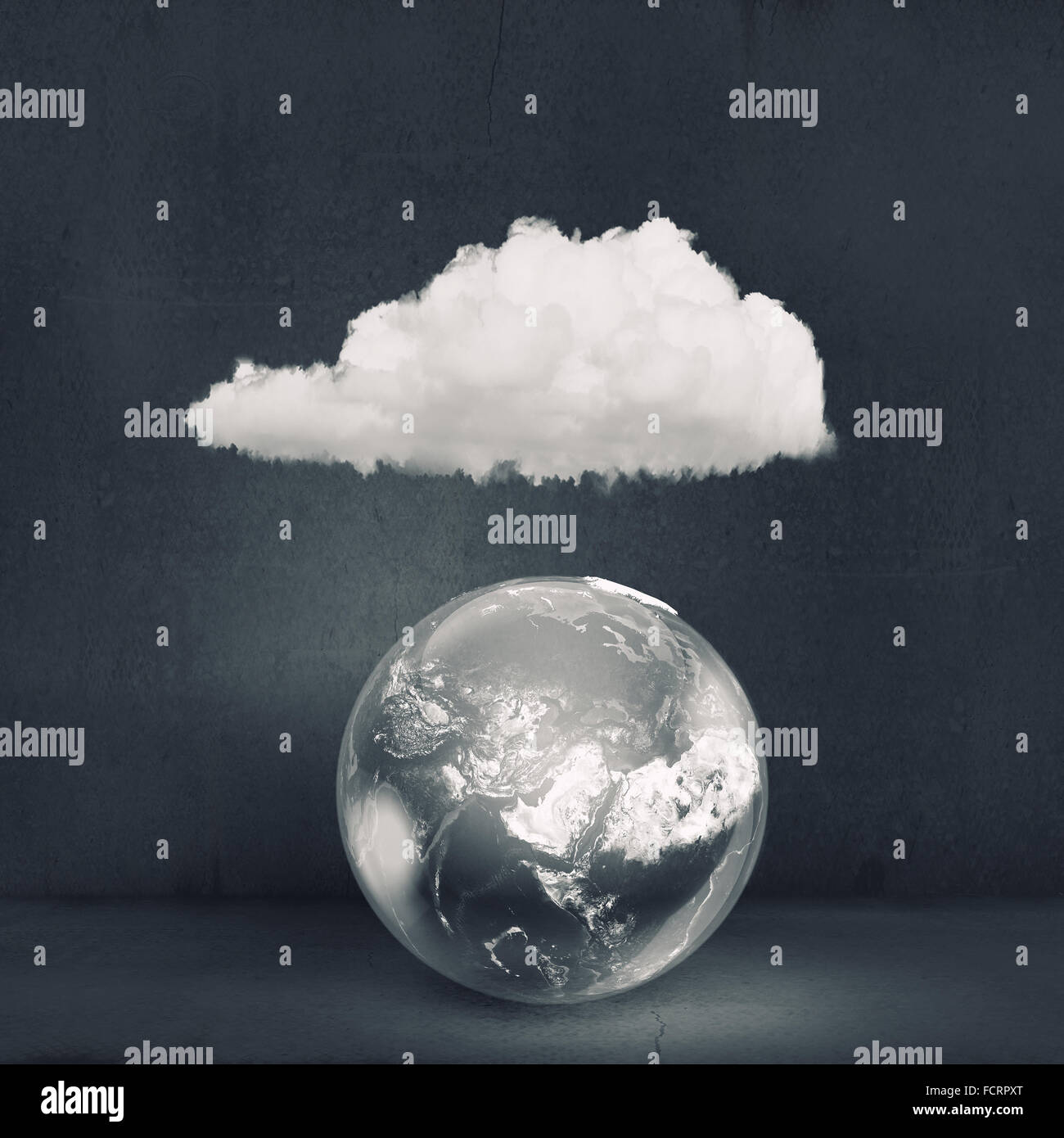 Computing concept with Earth planet and cloud. Elements of this image ...