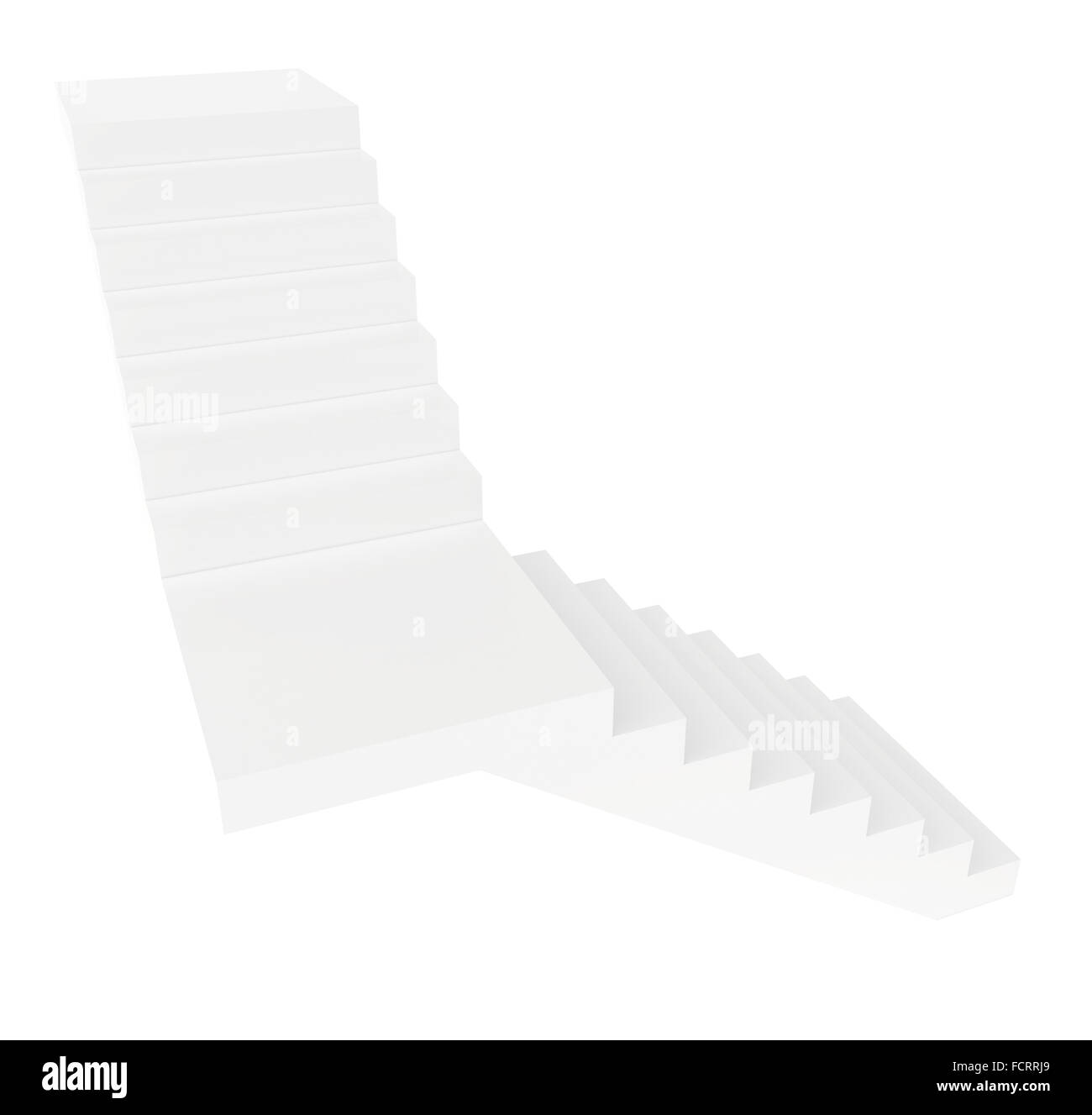 Empty stairs. Isolated on white background. Way upward Stock Photo - Alamy
