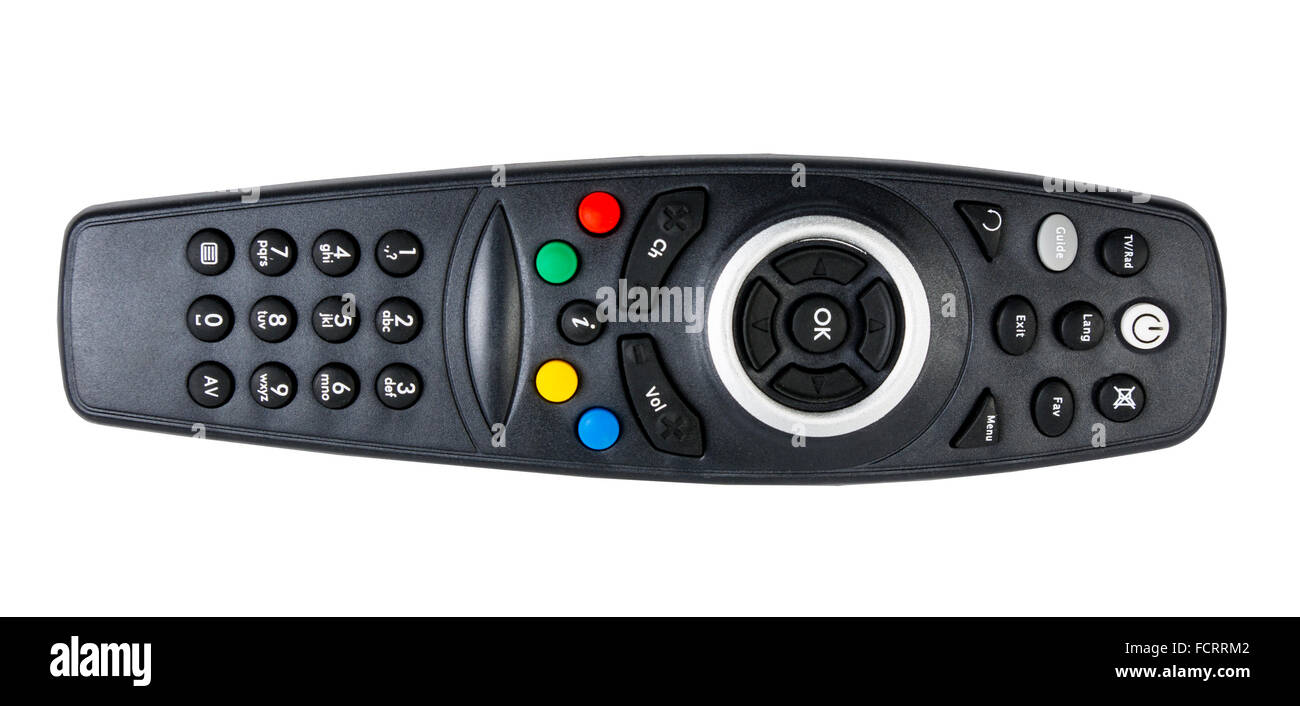 TV remote control isolated on white background Stock Photo - Alamy
