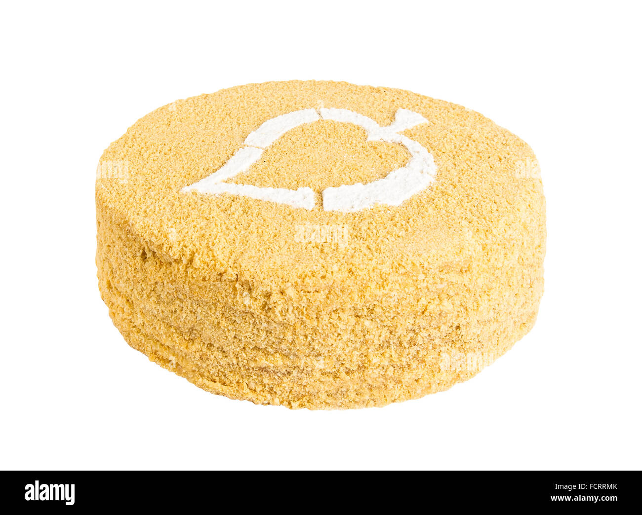 Delicious biscuit cake isolated on white background Stock Photo - Alamy