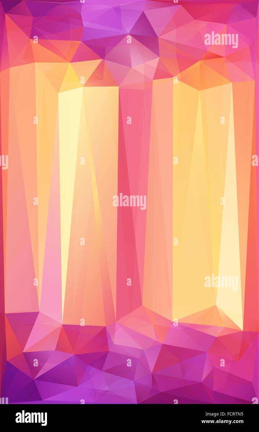 Pink and orange triangles abstract vector poster background Stock ...