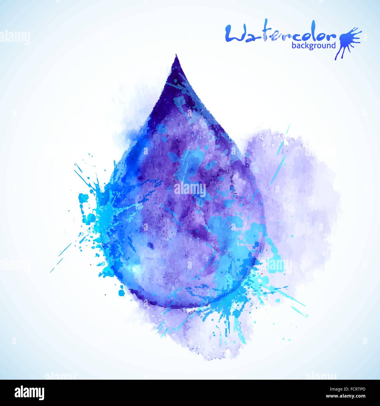 Watercolor painted blue vector drop Stock Vector Image & Art - Alamy