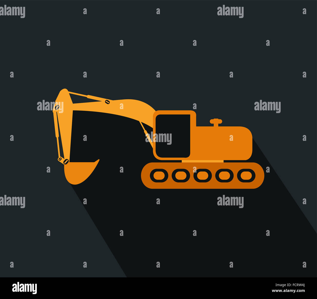 icon excavator flat design Stock Photo - Alamy
