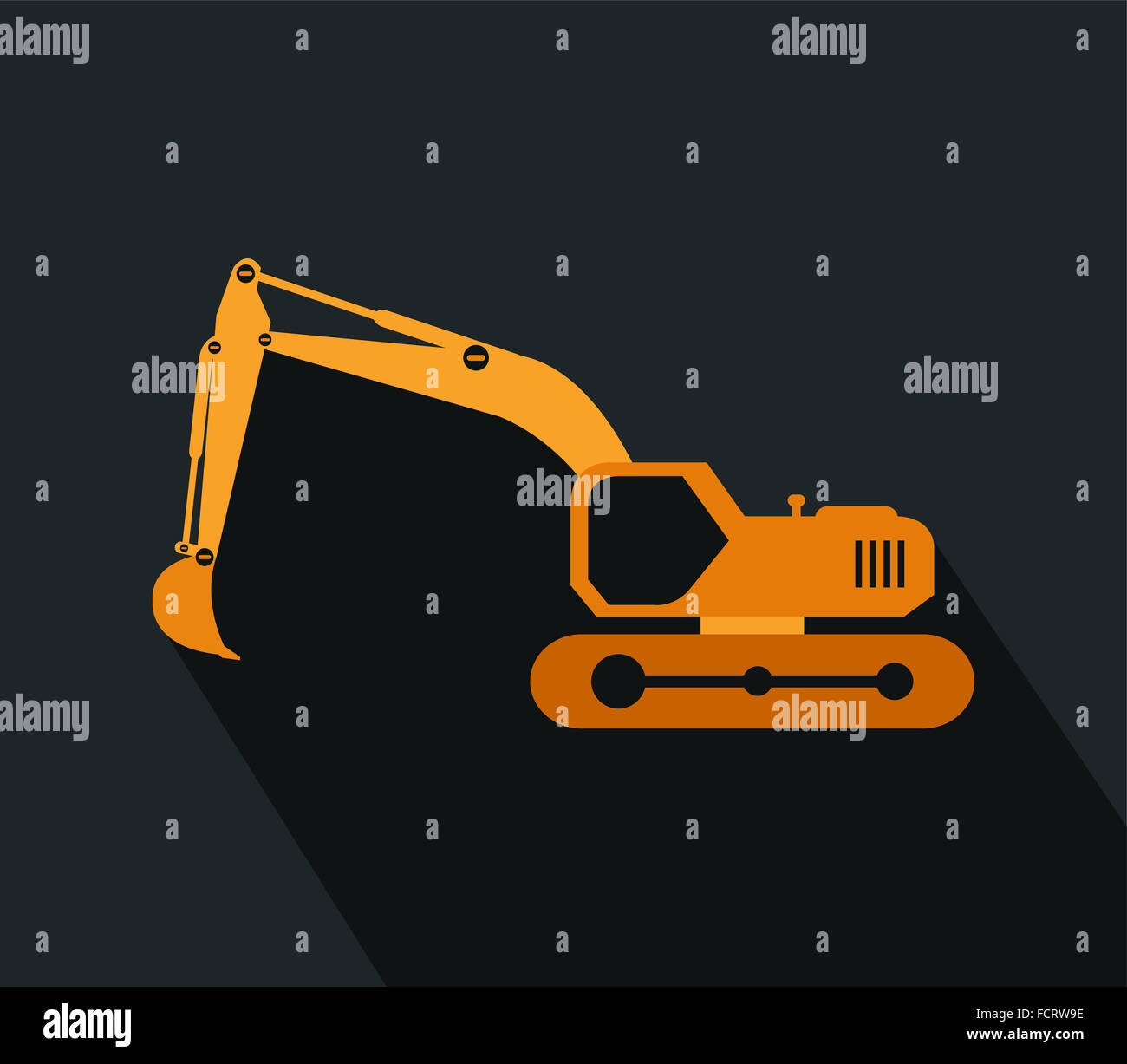 icon excavator flat design Stock Photo - Alamy